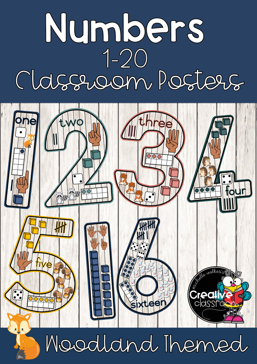 NUMBERS 1-20 Classroom Posters - Woodland themed – Creative Classroom