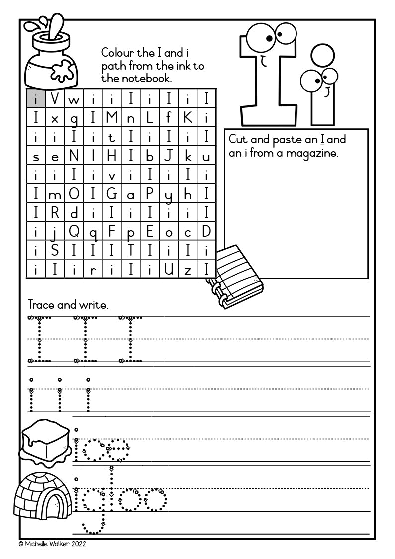 Letter recognition and handwriting practise book – Creative Classroom